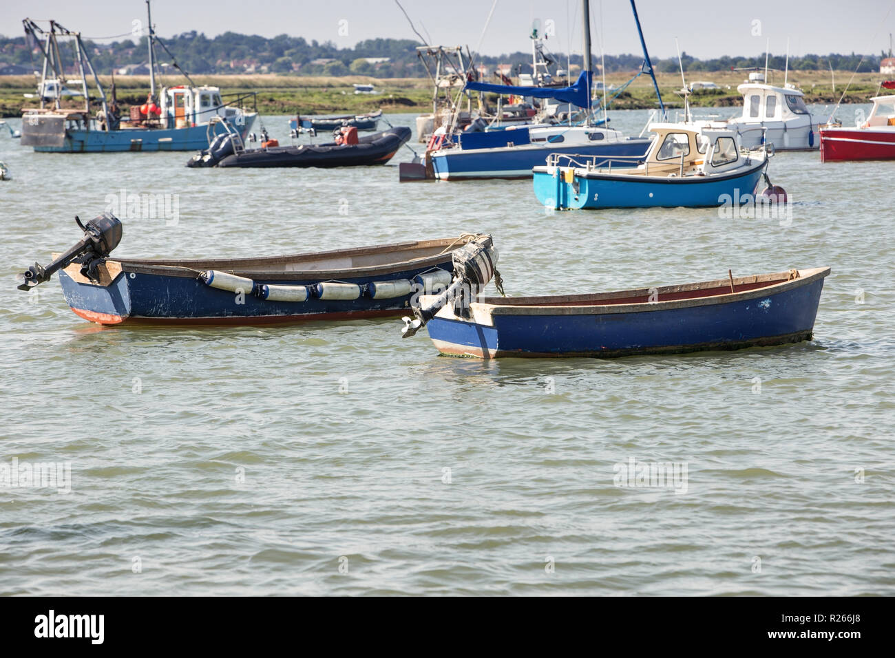 boats on the sea taken from west mersea in essex england Stock Photo ...