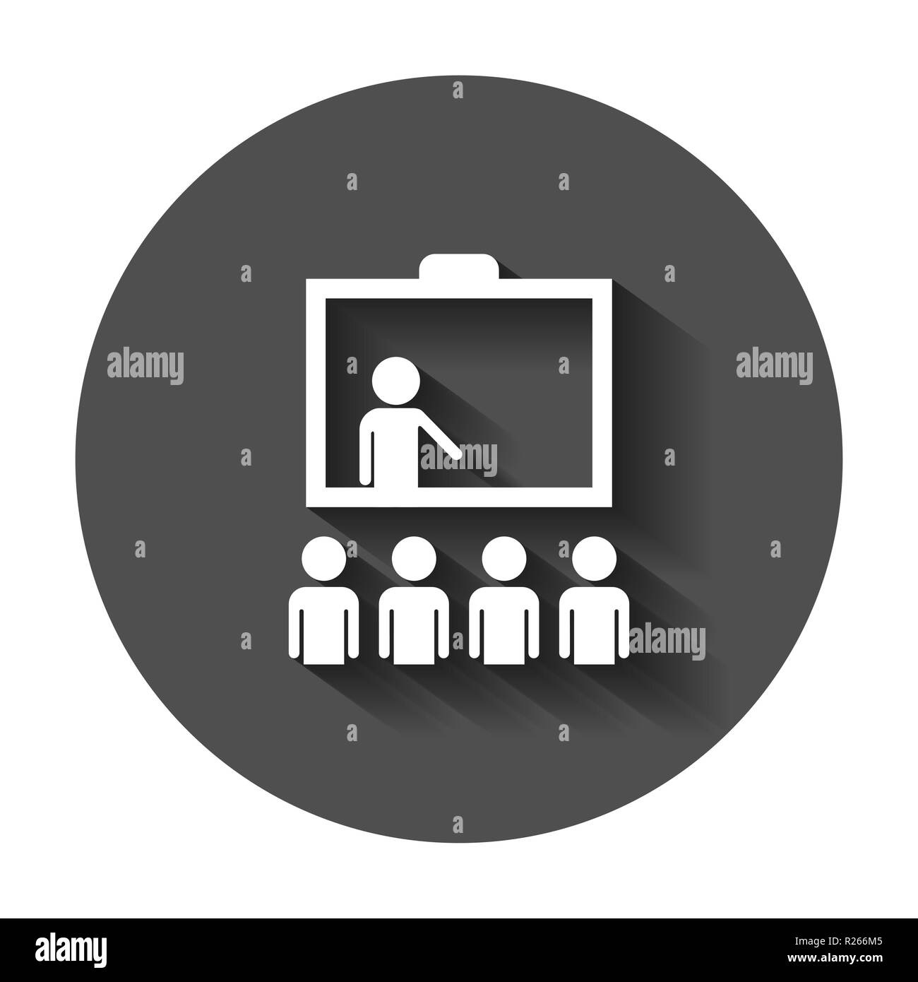 Training education icon in flat style. People seminar vector ...