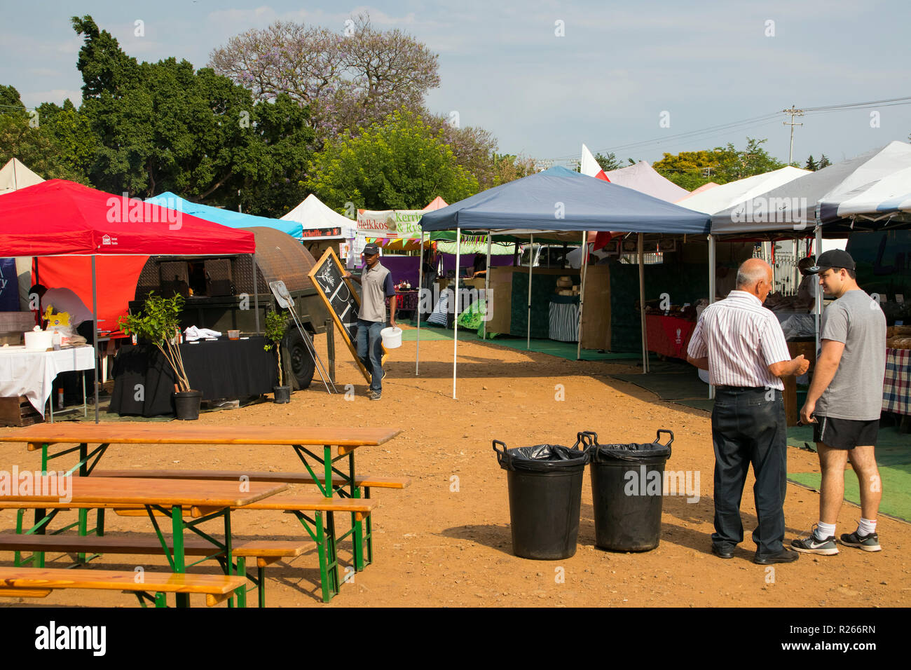 Early morning at the Hazel food market in Pretoria, South Africa Stock ...