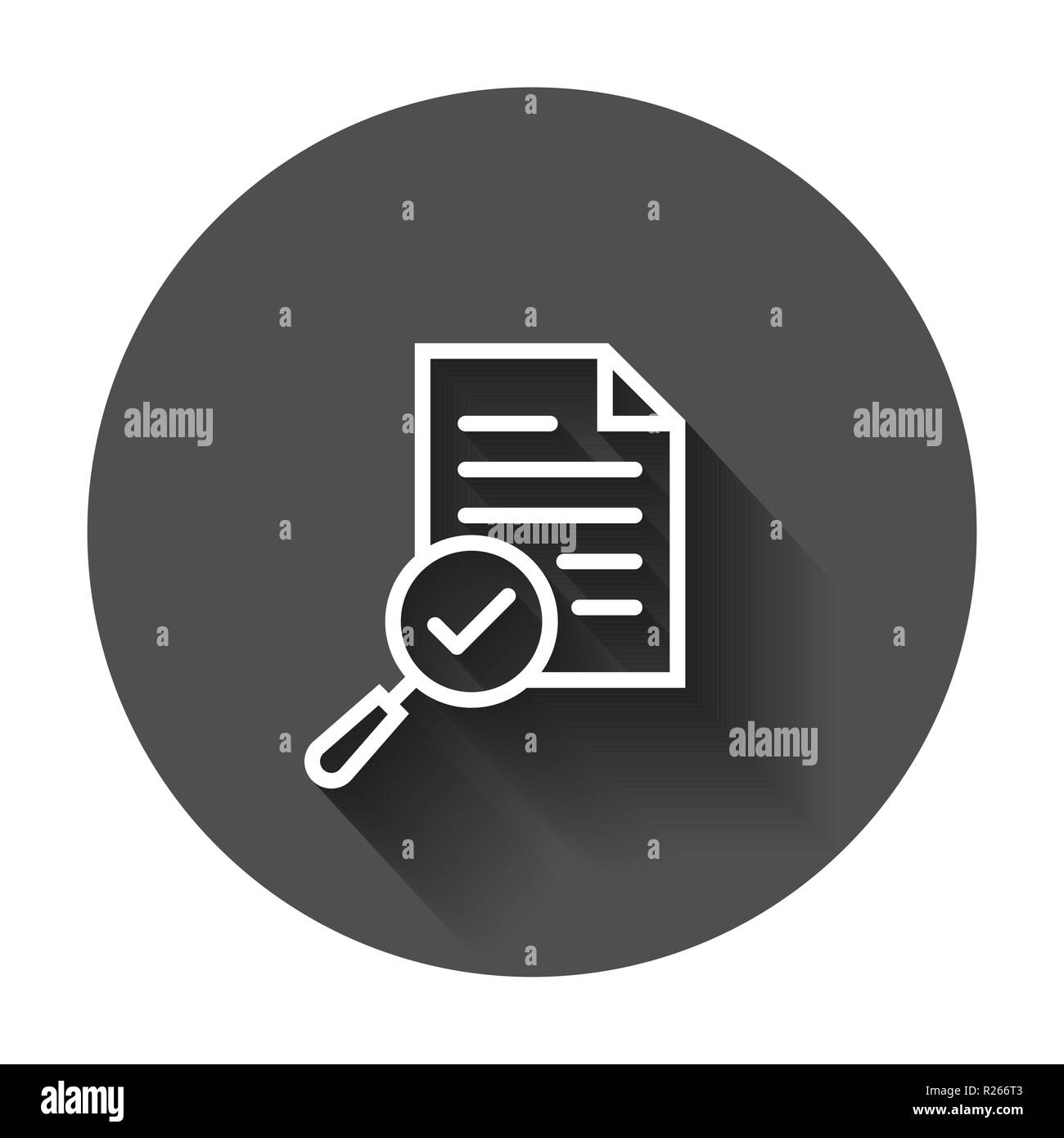 Scrutiny document plan icon in flat style. Review statement vector ...