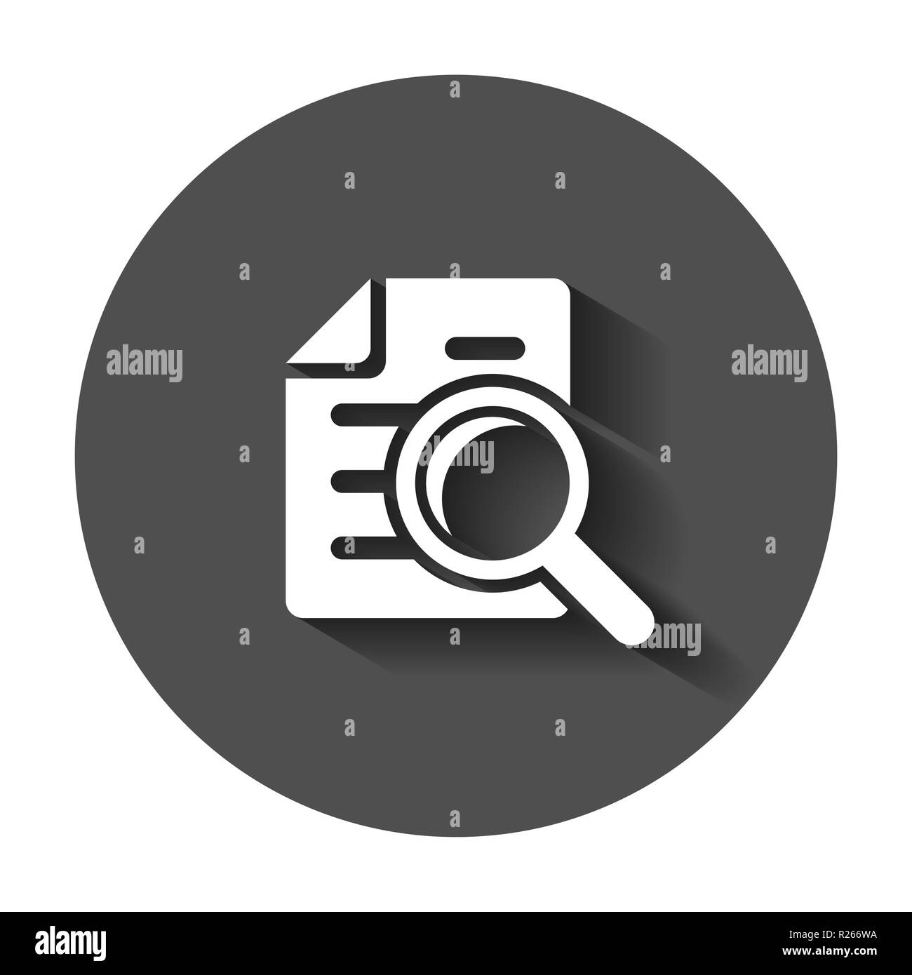 Scrutiny document plan icon in flat style. Review statement vector ...