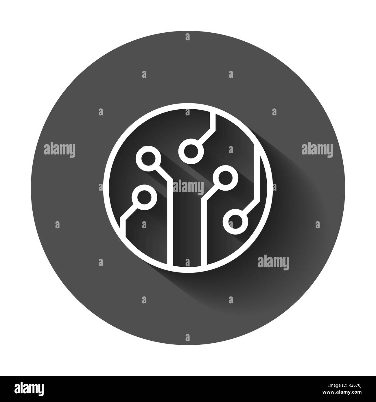 Circuit board icon in flat style. Technology microchip vector ...