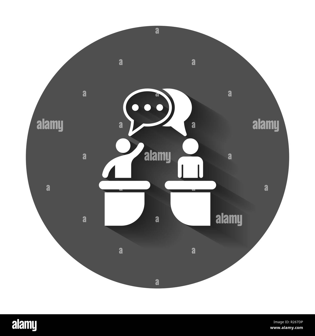 Politic debate icon in flat style. Presidential debates vector ...