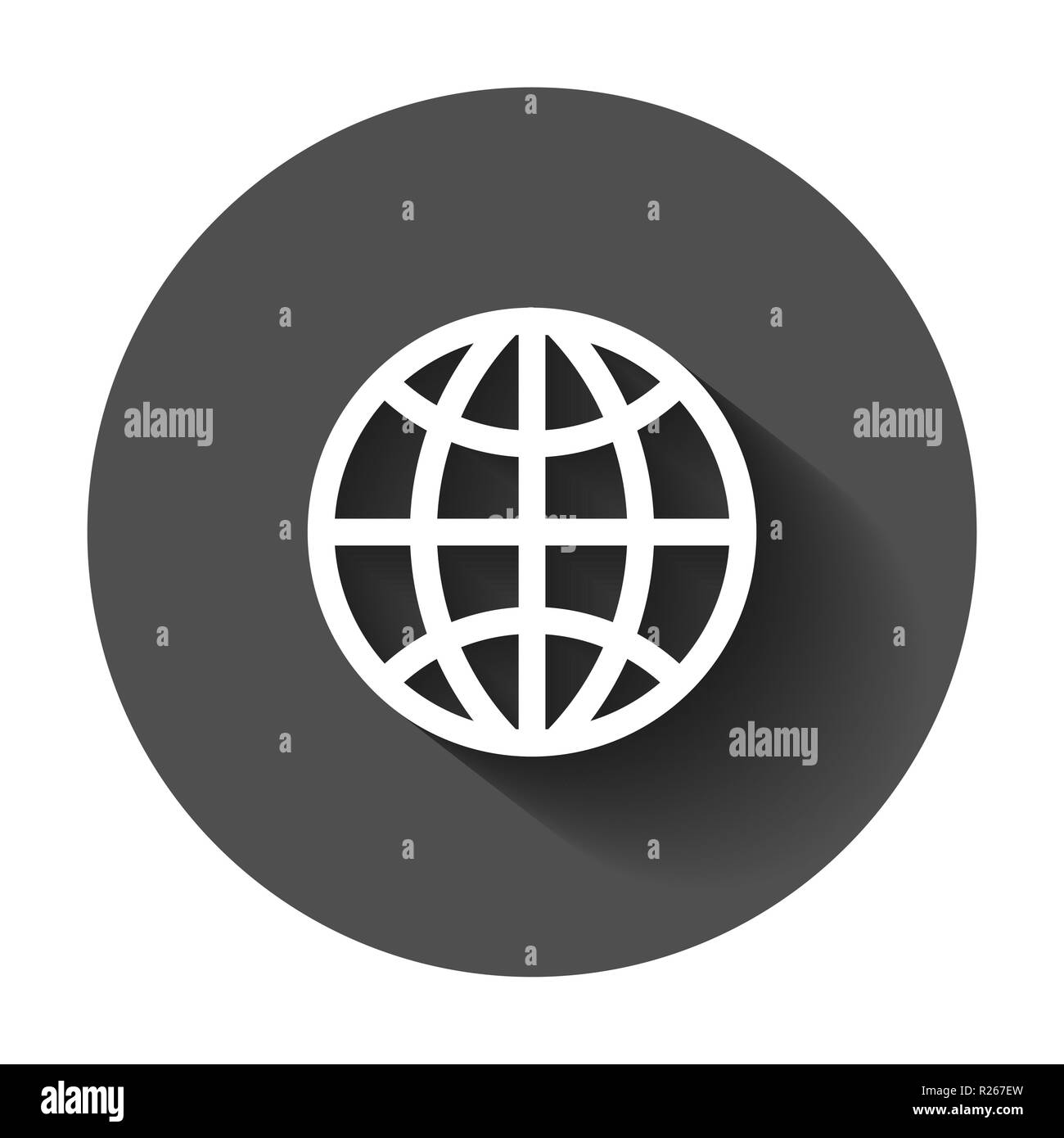 Earth planet icon in flat style. Globe geographic vector illustration ...
