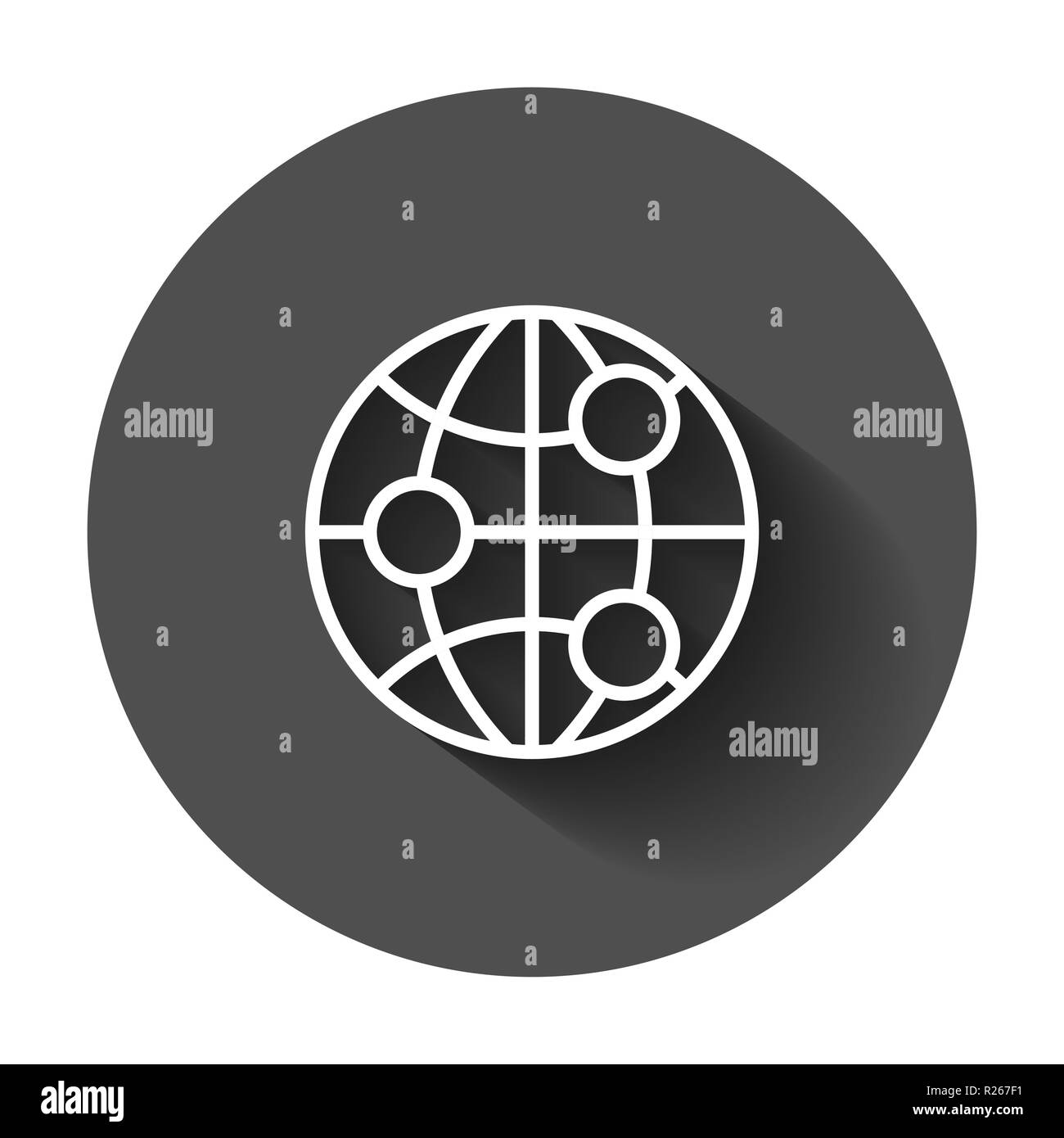 Earth planet icon in flat style. Globe geographic vector illustration ...