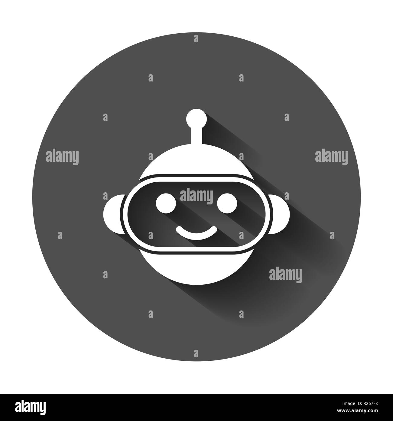 Cute robot chatbot icon in flat style. Bot operator vector illustration ...