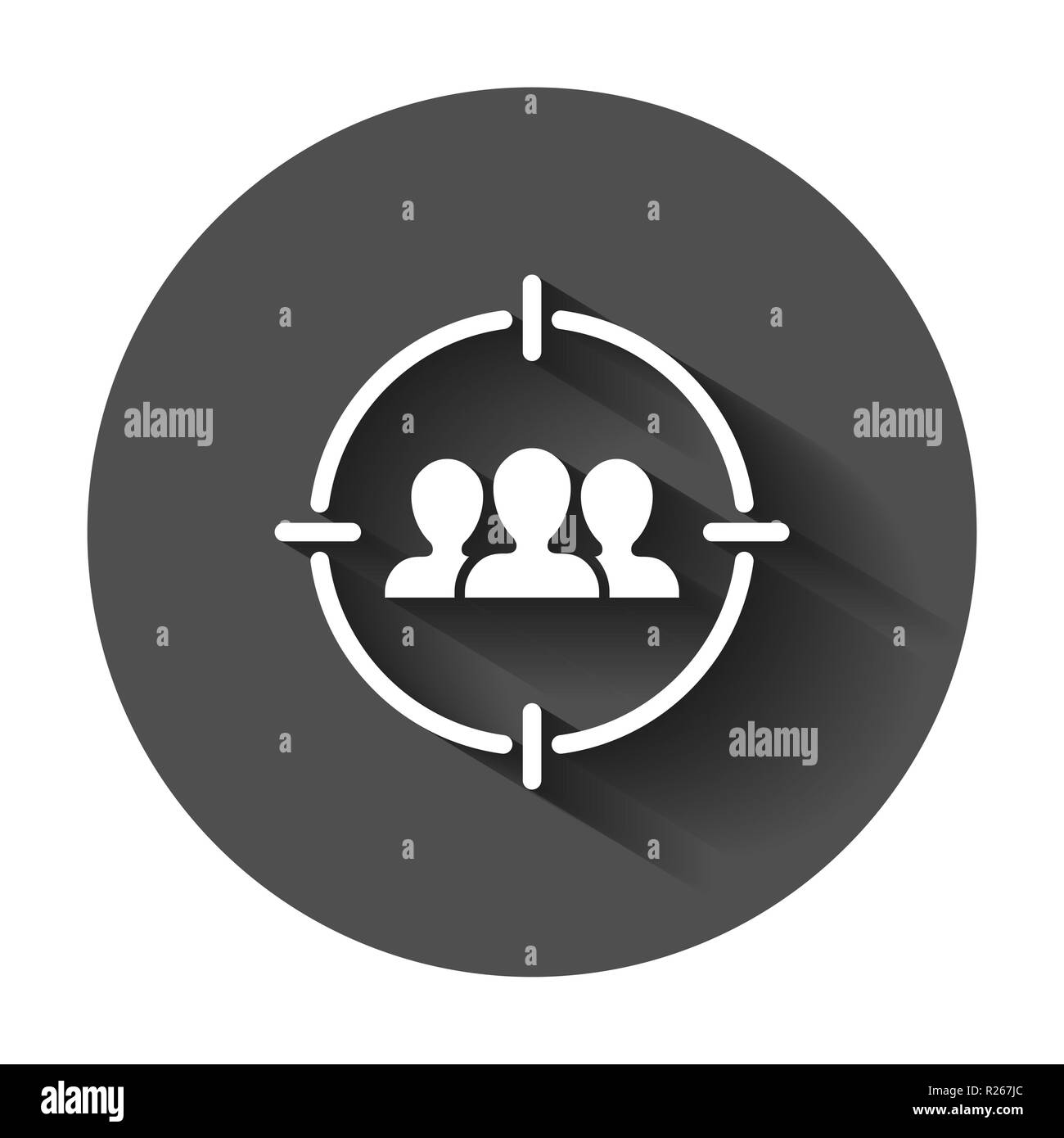 Target audience icon in flat style. Focus on people vector illustration ...