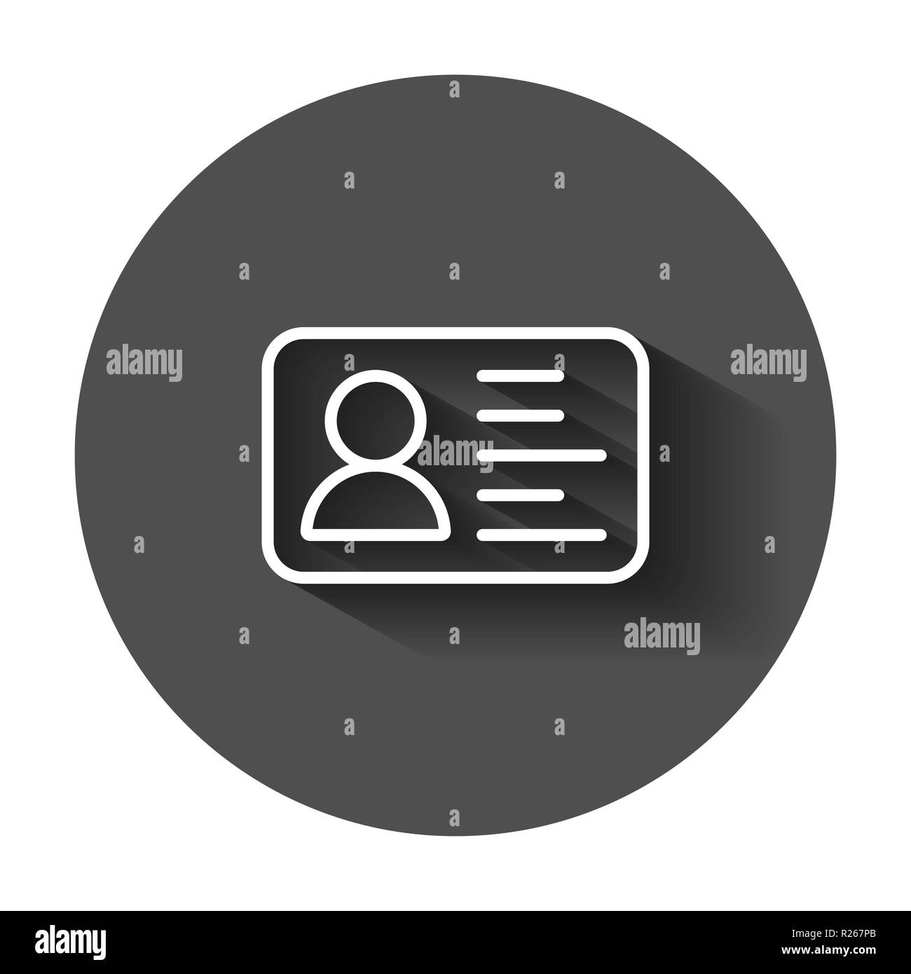 Id card icon in flat style. Identity badge vector illustration with ...