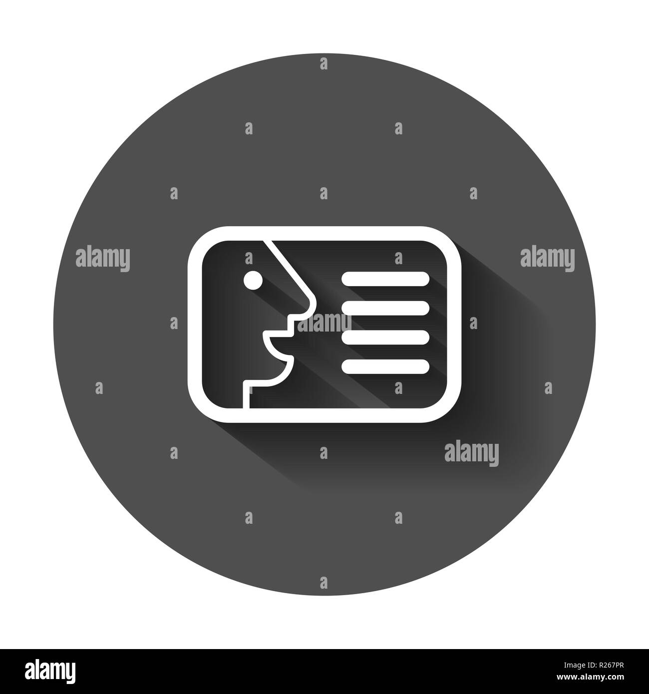 Id card icon in flat style. Identity badge vector illustration with ...