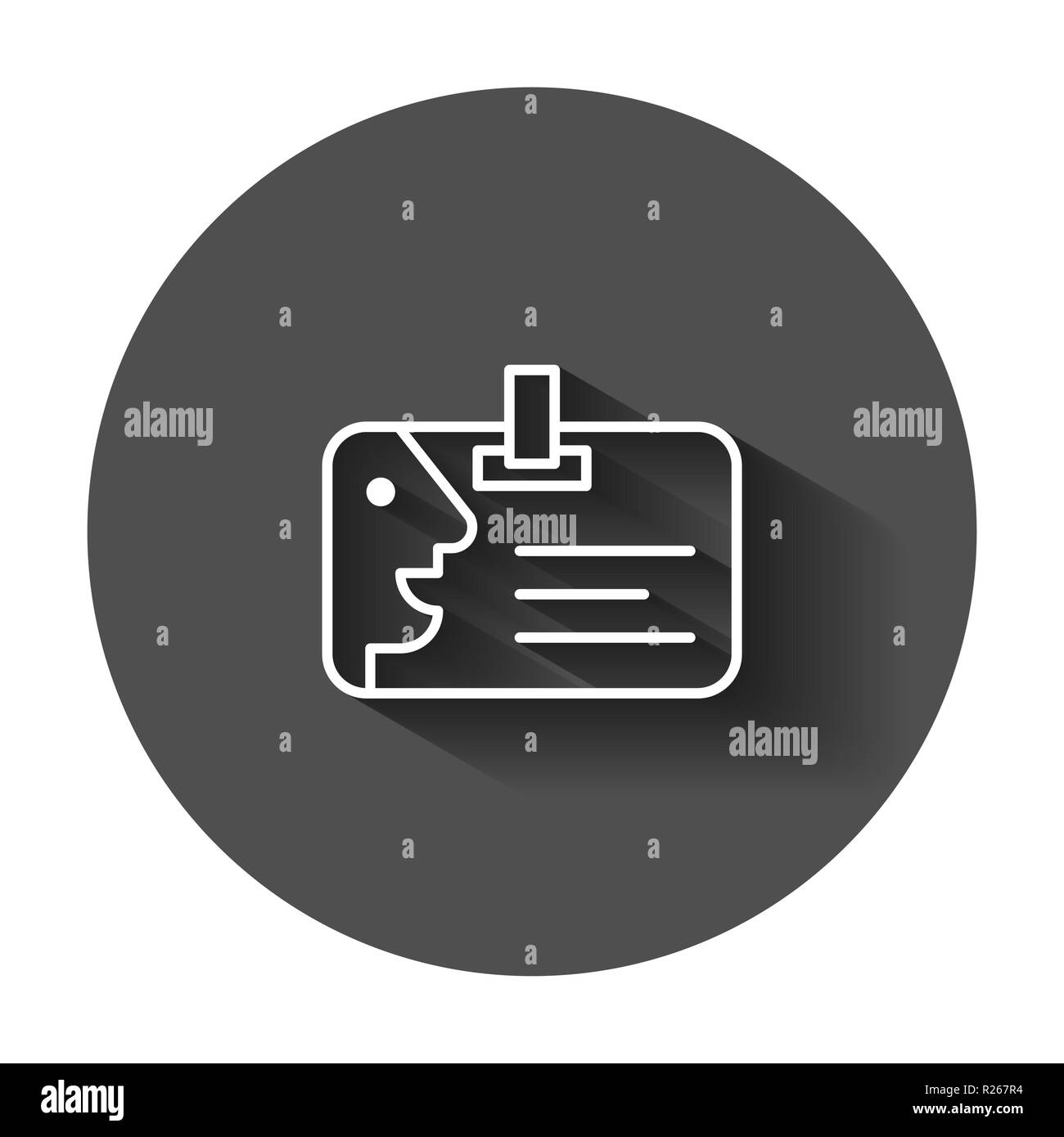 Id card icon in flat style. Identity badge vector illustration with ...