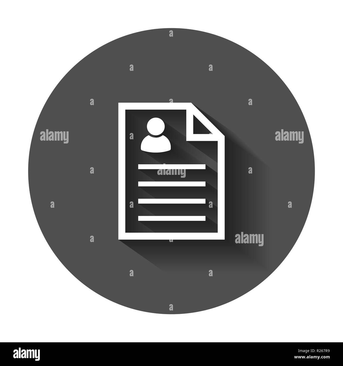 Resume icon in flat style. Contract document vector illustration with ...
