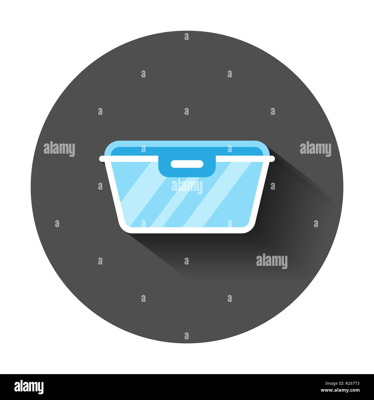 Food container icon in flat style. Kitchen bowl vector illustration ...