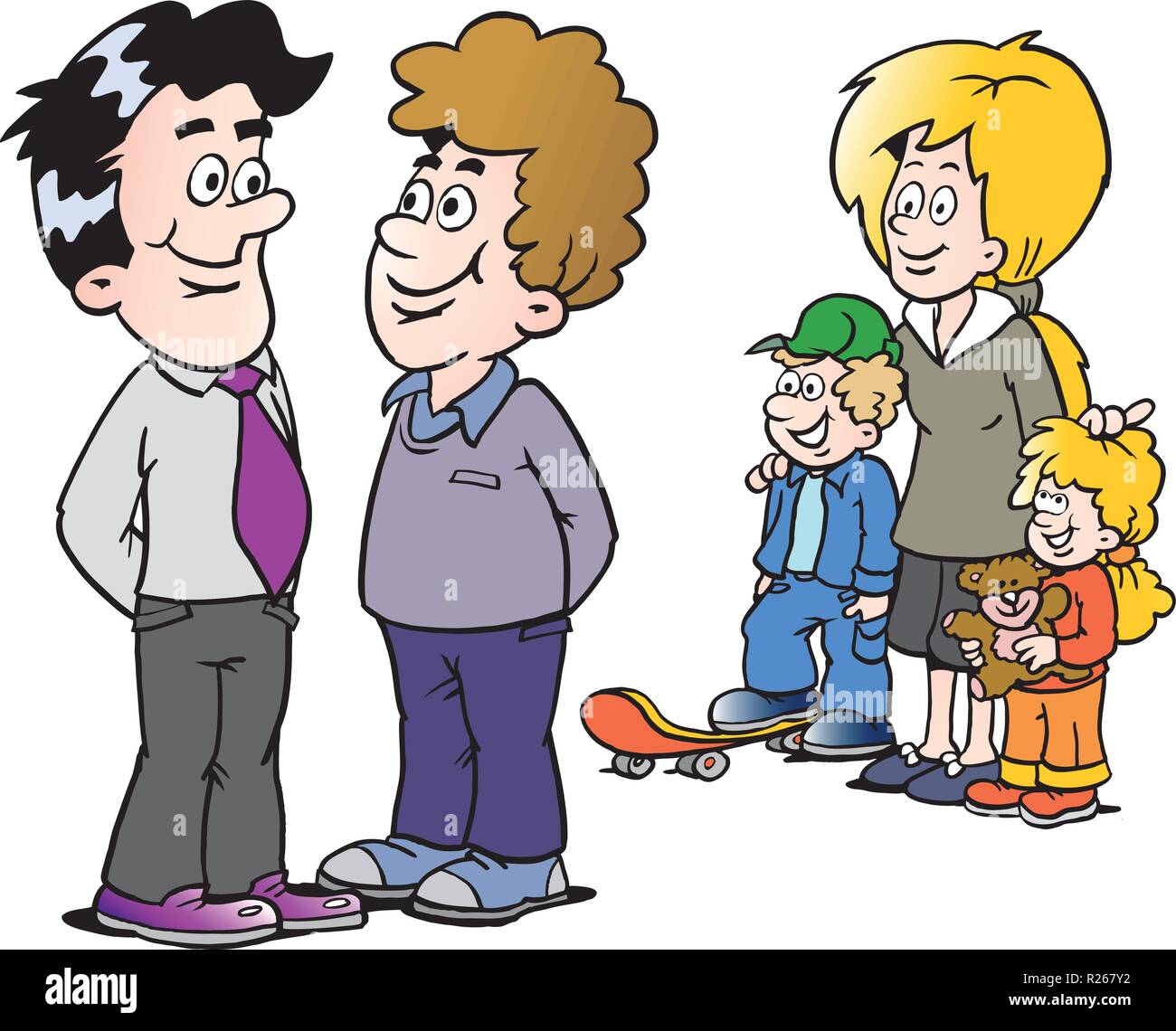 Cartoon Vector illustration of a family man and a businessman Stock ...