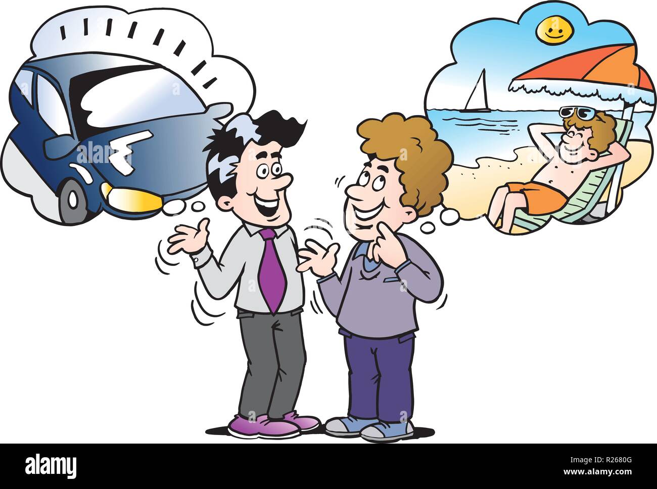 Cartoon Vector illustration of a family man there think what to choose ...