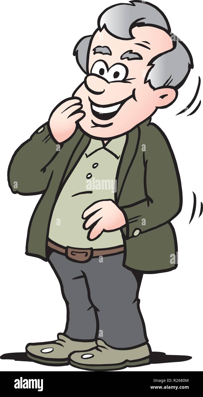 Happy Old Man Clipart Cute Cartoon Smiling Old Man" Sticker For Sale