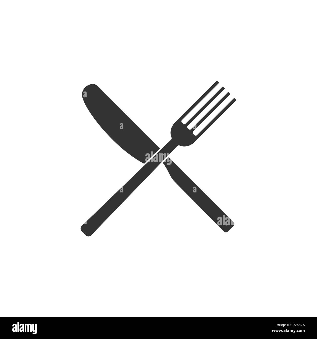 Cultery icon, knife fork spoon sign. Flat design, vector Stock Vector ...
