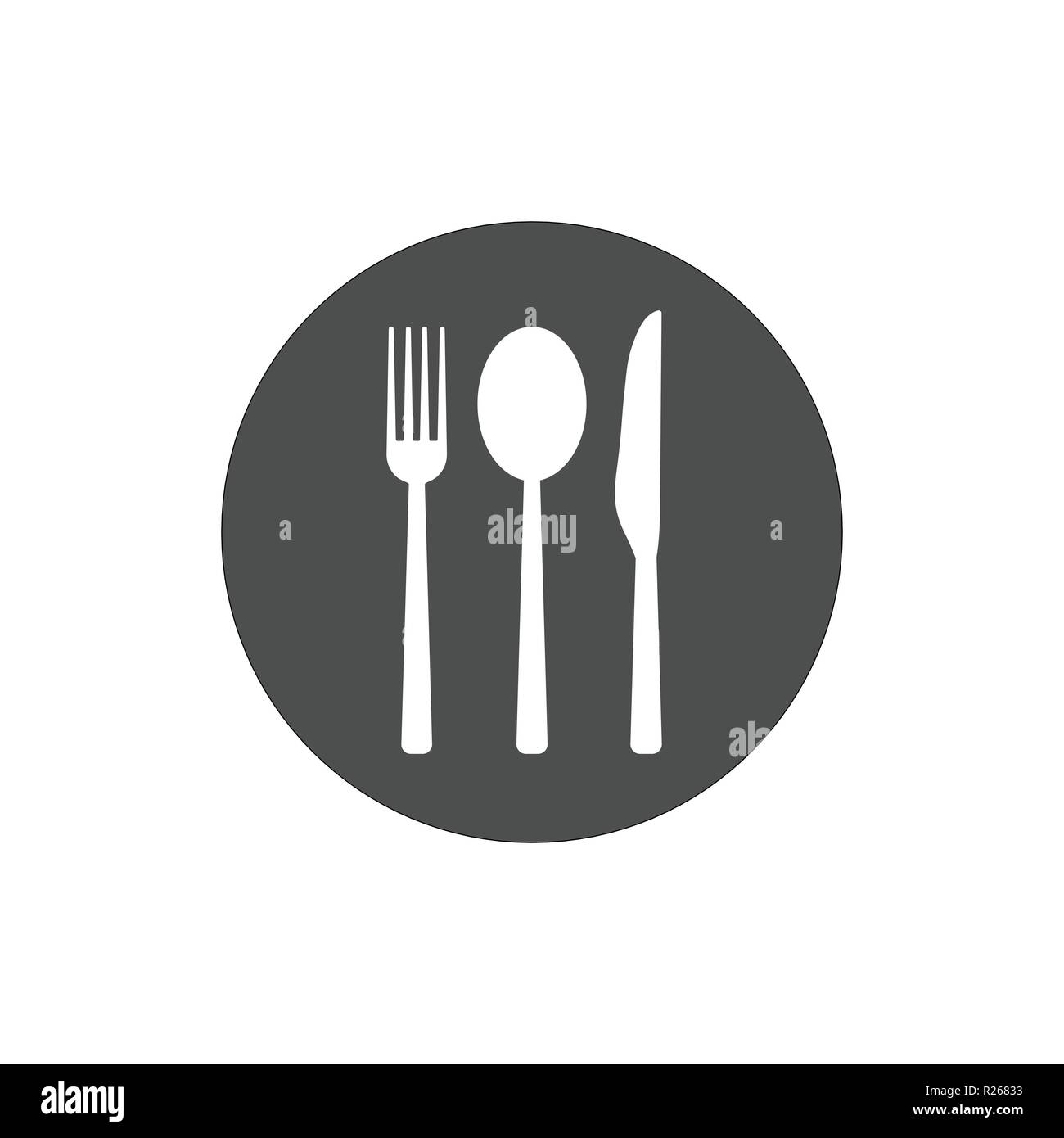 Cultery icon, knife fork spoon sign. Flat design, vector Stock Vector ...