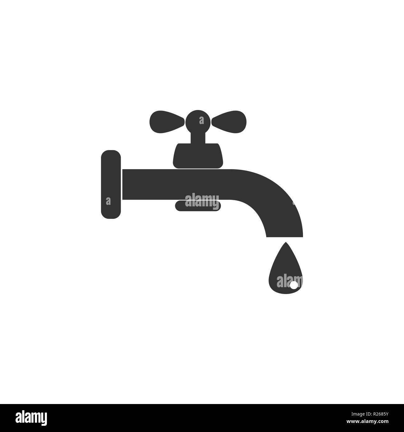 Faucet icon, water tap sign. Vector illustration Flat Stock Vector ...