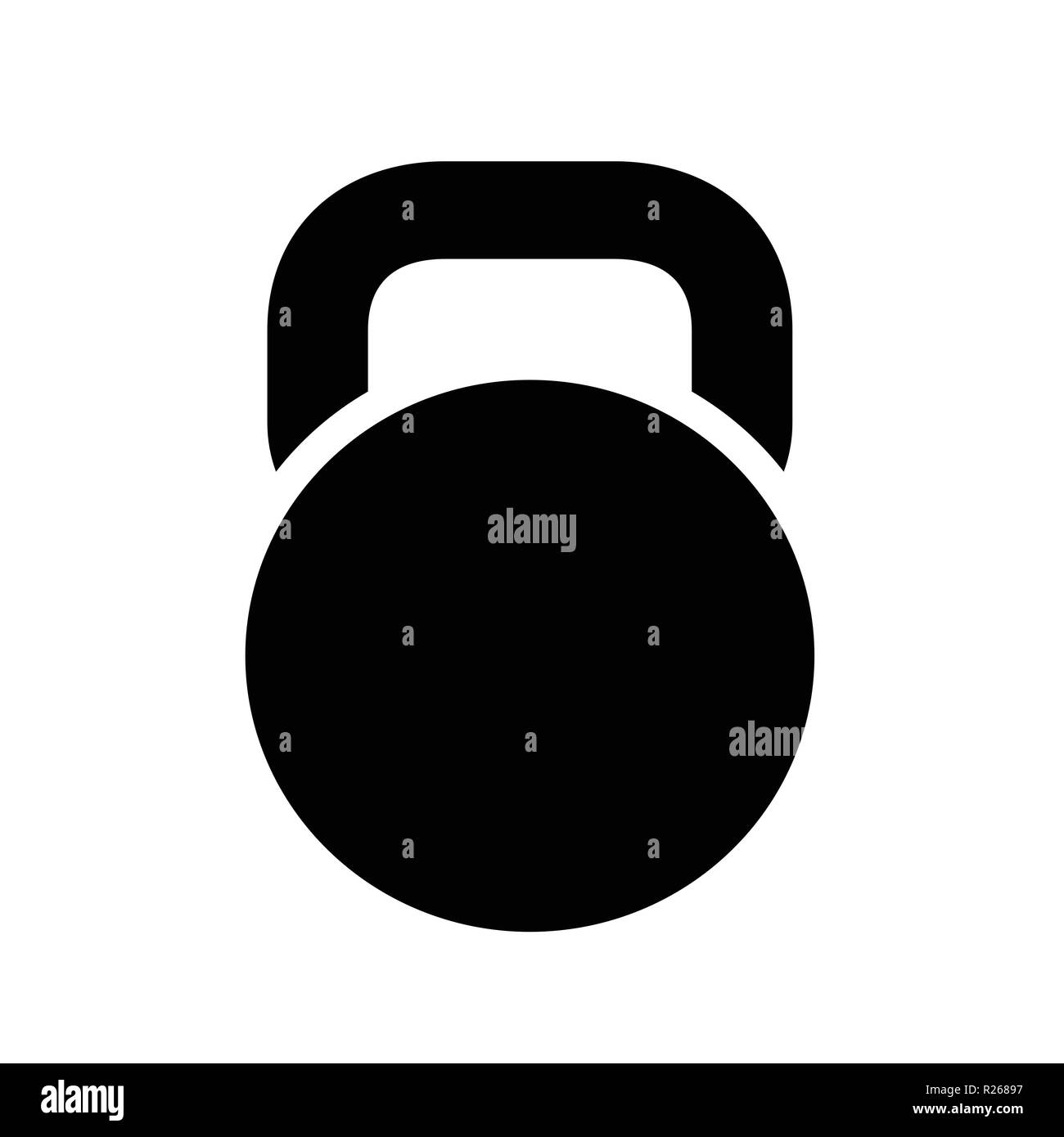 Black Kettlebell Icon, isolated on white background. Vector ...