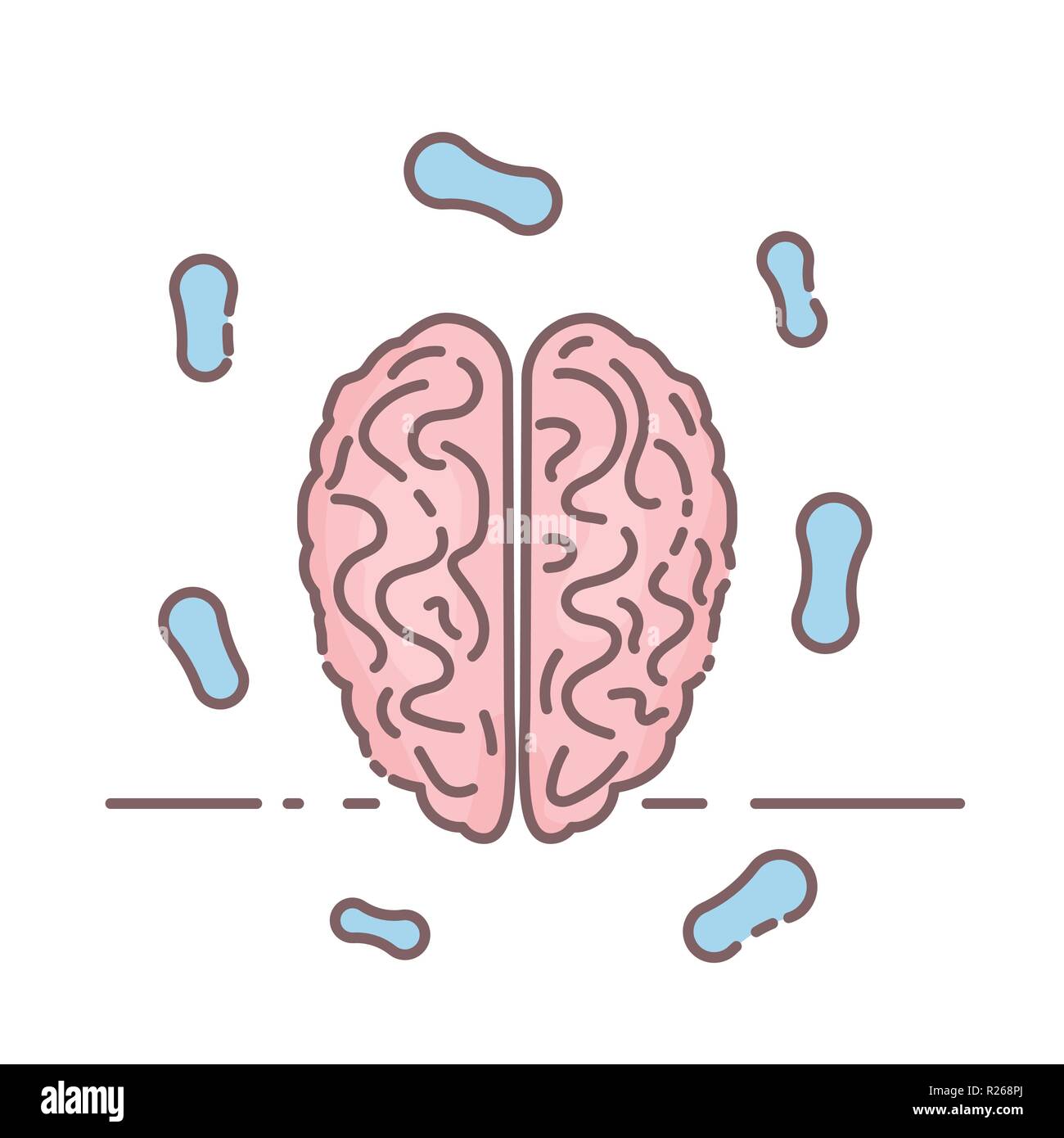 Vector human brain. Mental health icon Stock Vector Image & Art - Alamy
