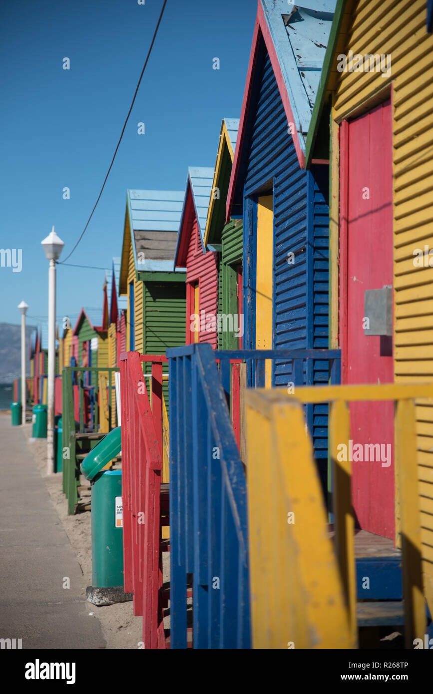 colourful cabins at St James Beach, South Africa Stock Photo - Alamy