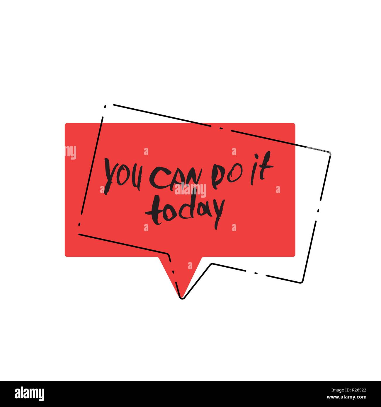 You can do it today vector quote. Handwritten brush lettering with red ...
