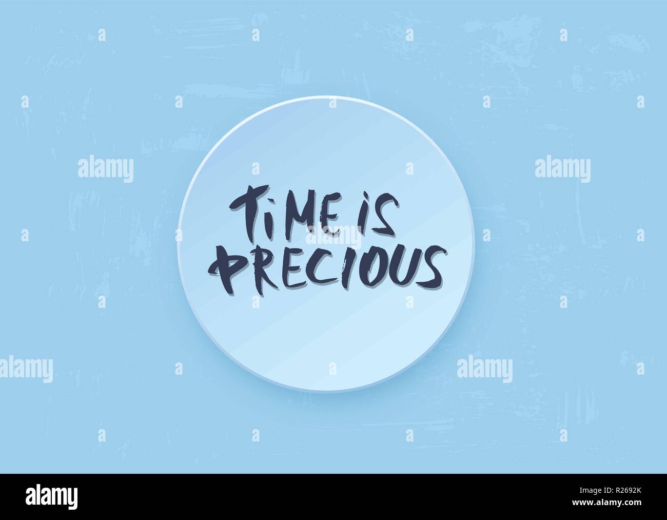 Time is precious vector quote. Handwritten brush lettering with round ...