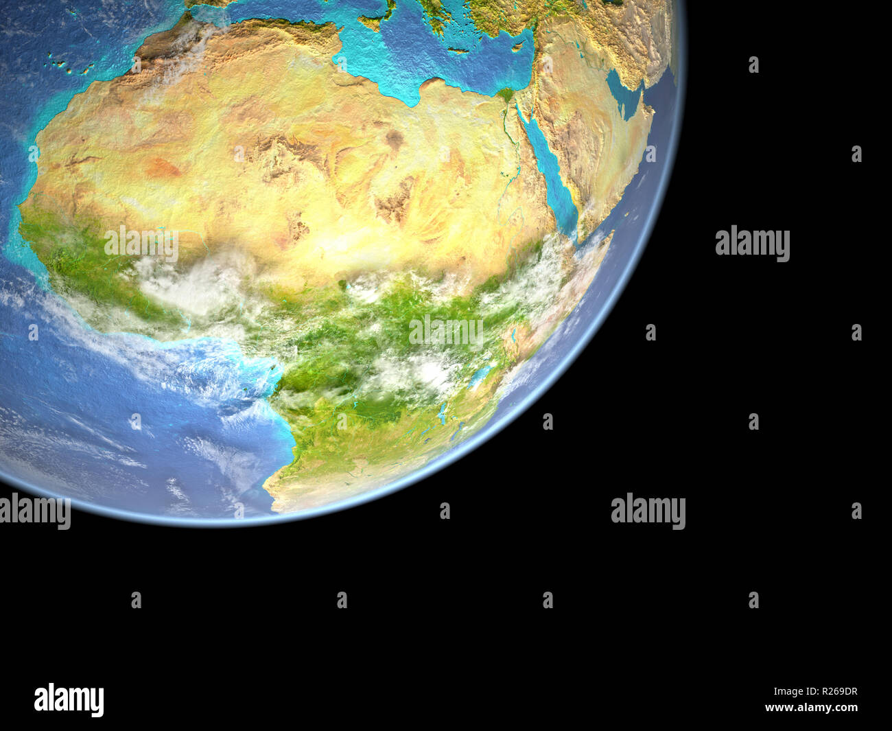 Africa from space on planet Earth. 3D illustration. Elements of this ...