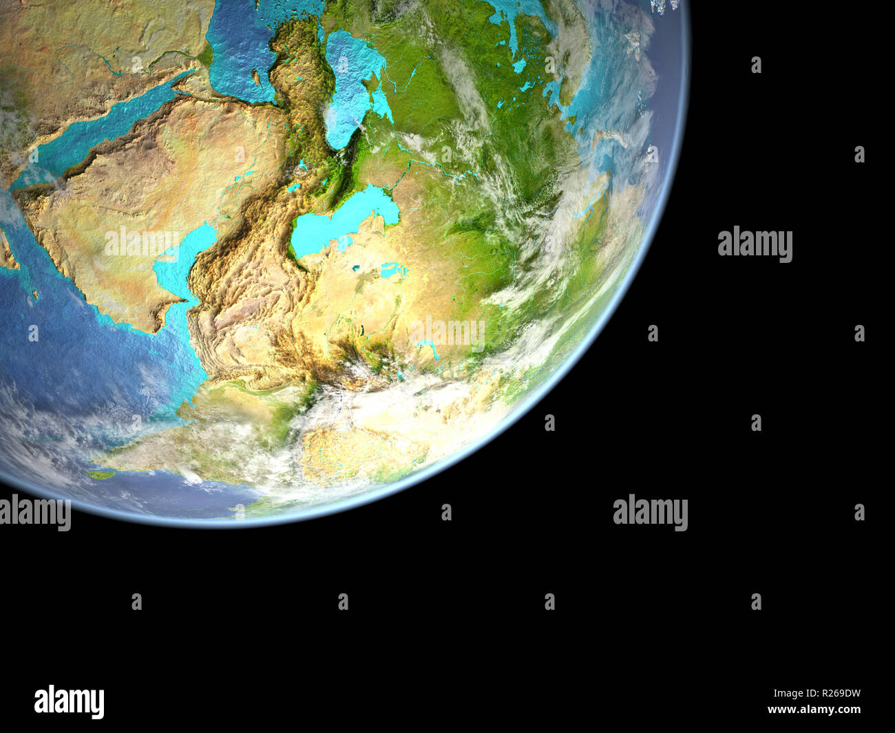 Asia from space on planet Earth. 3D illustration. Elements of this ...