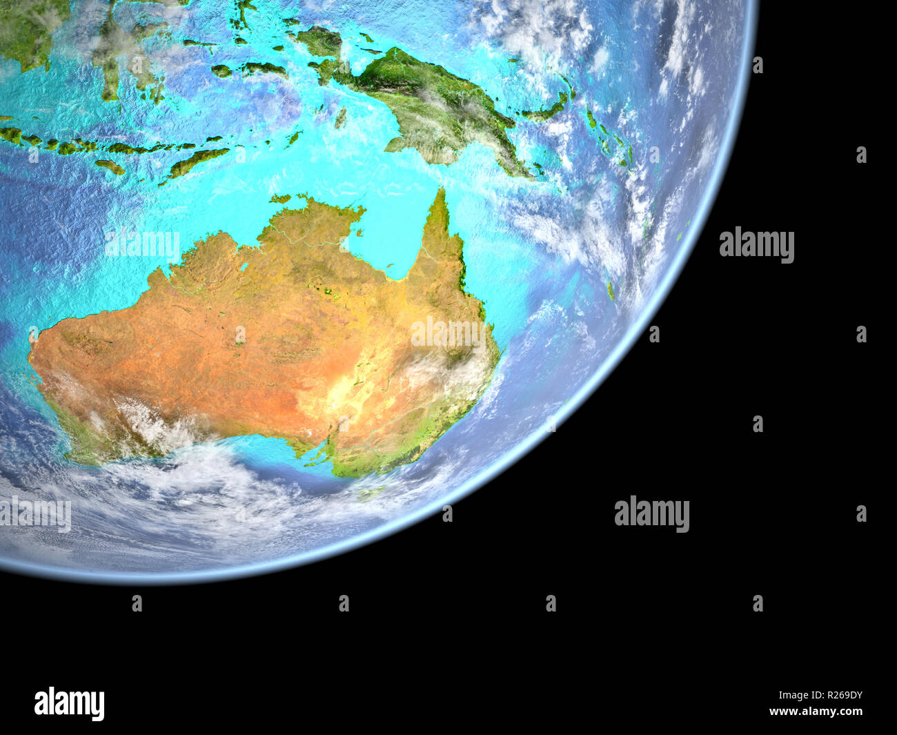 Australia from space on planet Earth. 3D illustration. Elements of this ...
