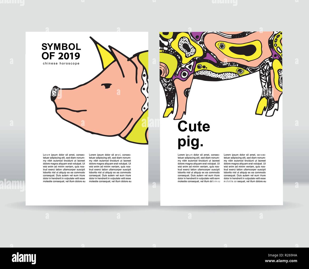 Abstract pig background. It can be used for posters, cards, flyers ...