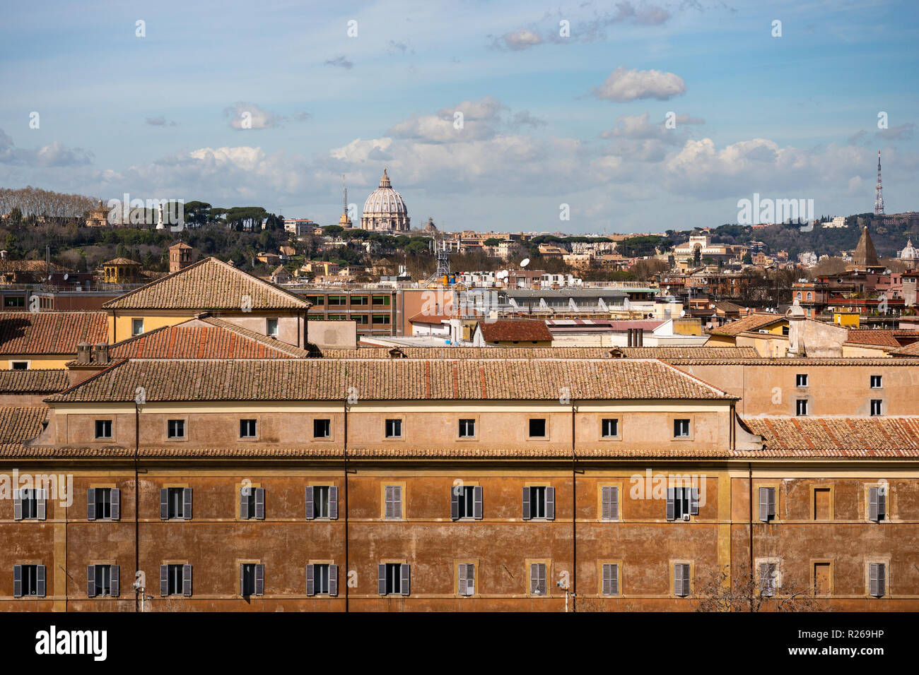Panorama of Rome with rooftops Stock Photo - Alamy