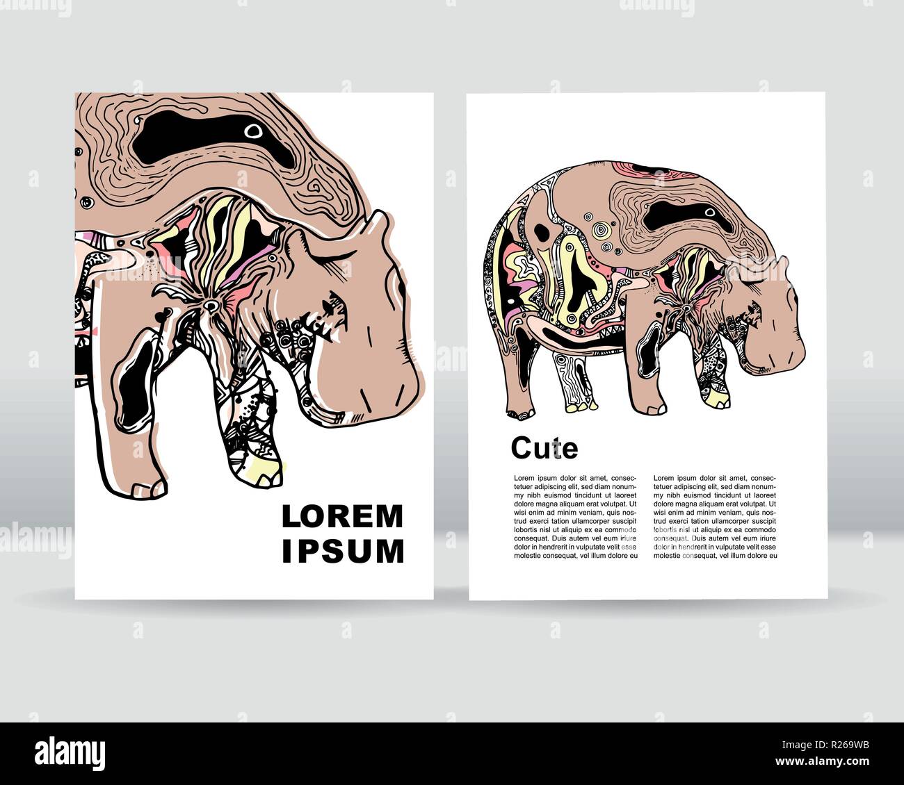 Abstract hippo background. It can be used for posters, cards, flyers ...