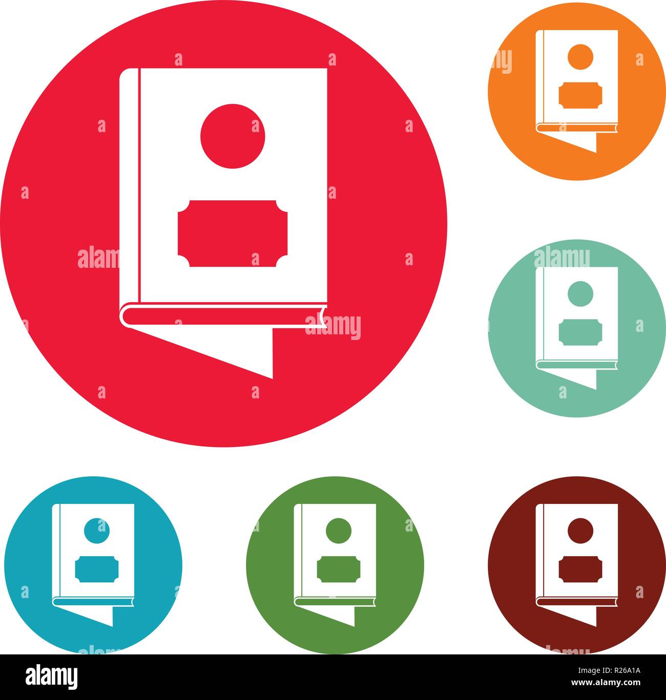 Book icons circle set vector isolated on white background Stock Vector ...