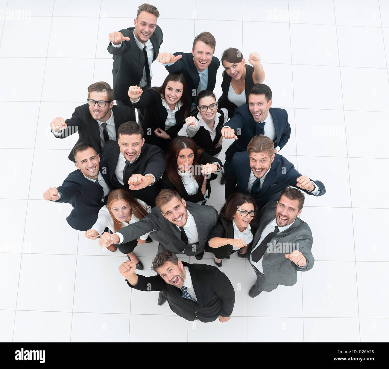 Diverse group businesspeople looking management hi-res stock ...
