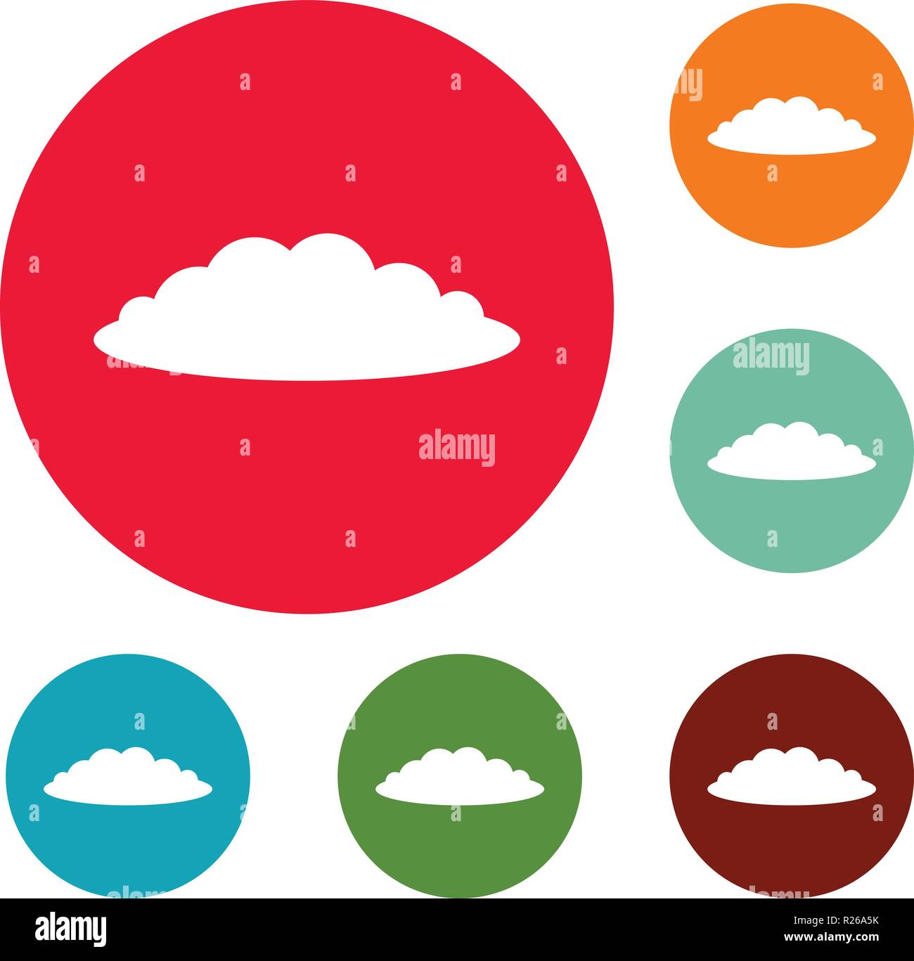 Cloud icons circle set vector isolated on white background Stock Vector ...