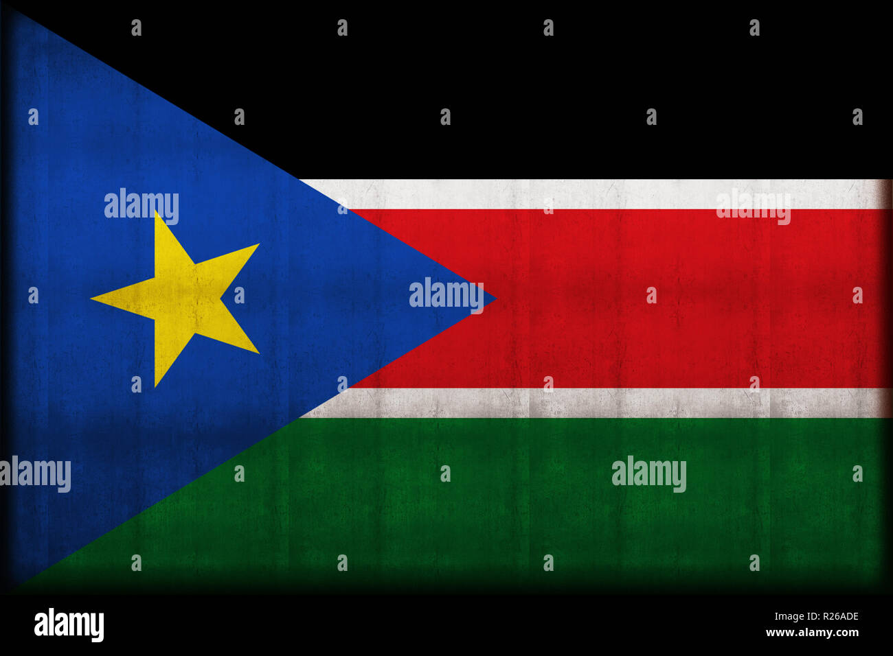 South Sudan rusty flag illustration. Usable for background and texture ...
