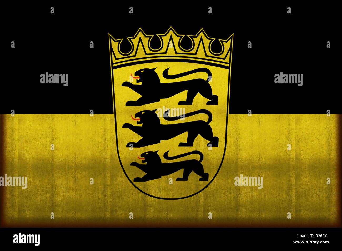 Baden-Wuerttemberg rusty flag illustration. Usable for background and ...