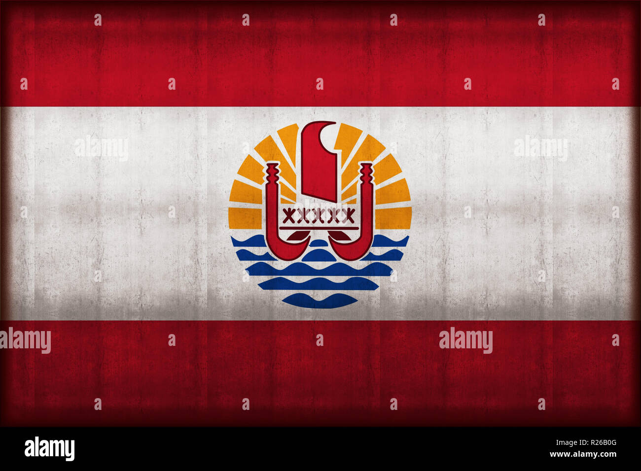 French Polynesia rusty flag illustration. Usable for background and ...