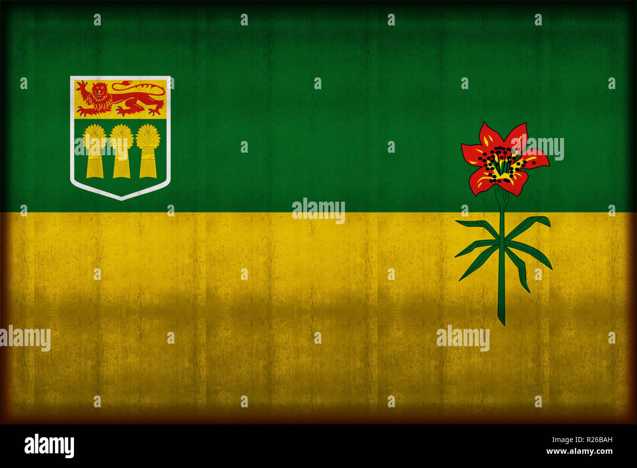 Saskatchewan rusty flag illustration. Usable for background and texture ...