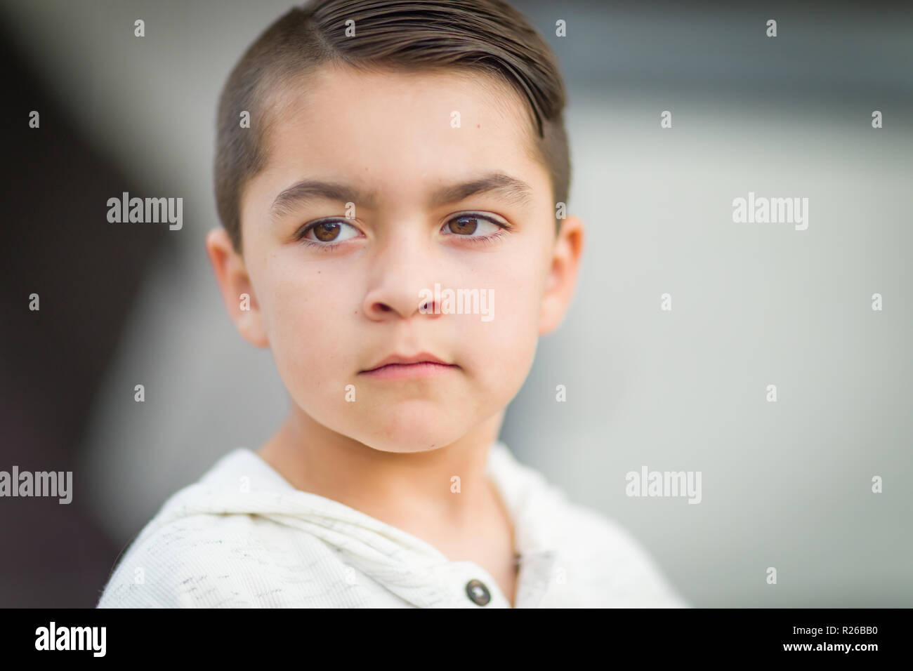 Portrait of Mixed Race Young Hispanic and Caucasian Boy Stock Photo - Alamy