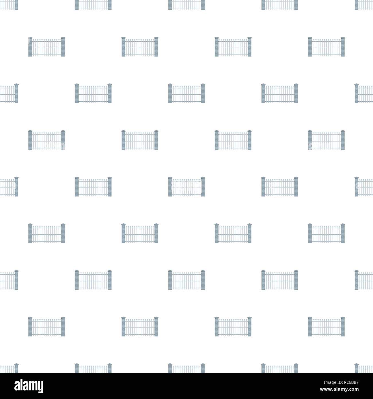 Brick and metal fence pattern seamless in flat style for any design ...