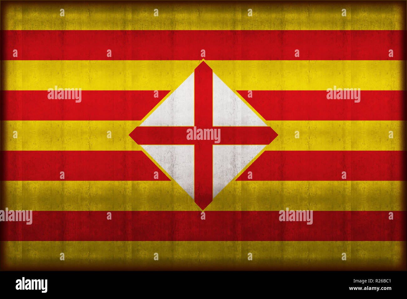 Barcelona rusty flag illustration. Usable for background and texture ...