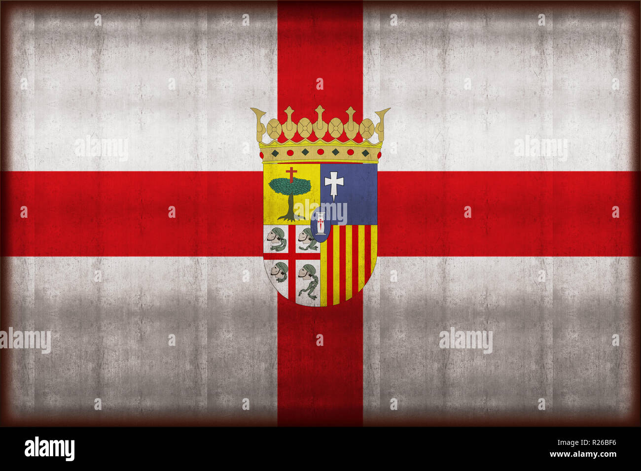 Zaragoza rusty flag illustration. Usable for background and texture ...
