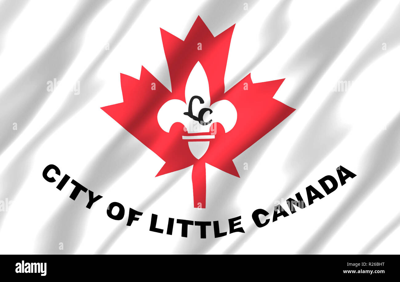 Little Canada Minnesota 3D waving flag illustration. Texture can be ...
