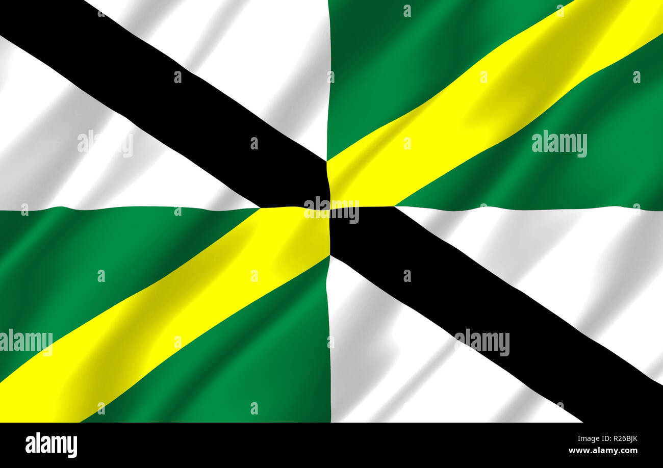 Monterey California 3D waving flag illustration. Texture can be used as ...