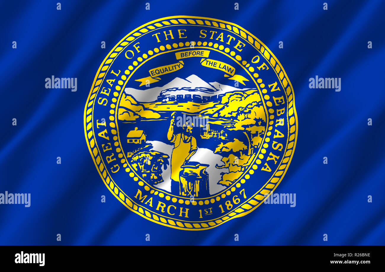 Nebraska 3D waving flag illustration. Texture can be used as background ...