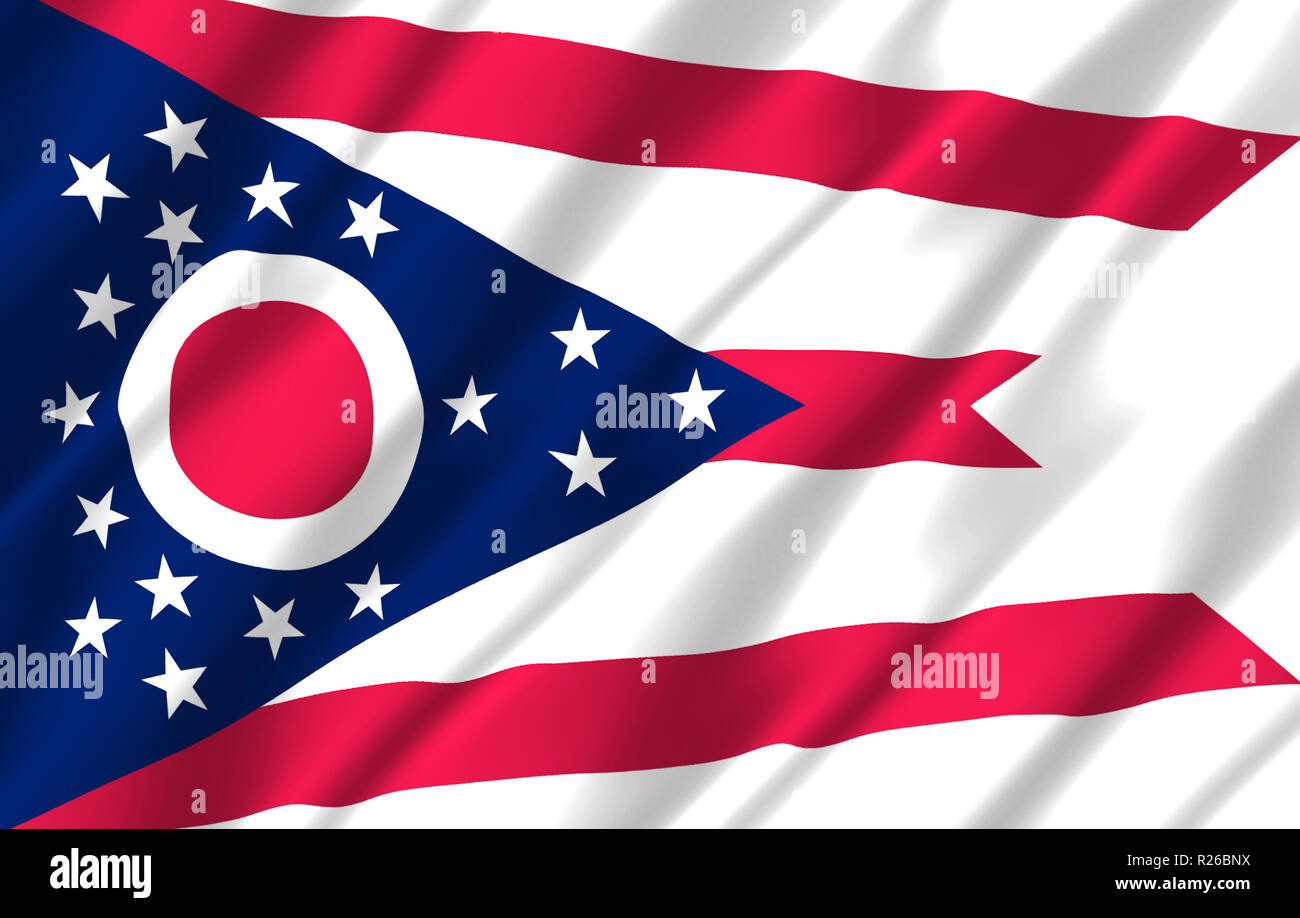 Ohio 3D waving flag illustration. Texture can be used as background ...