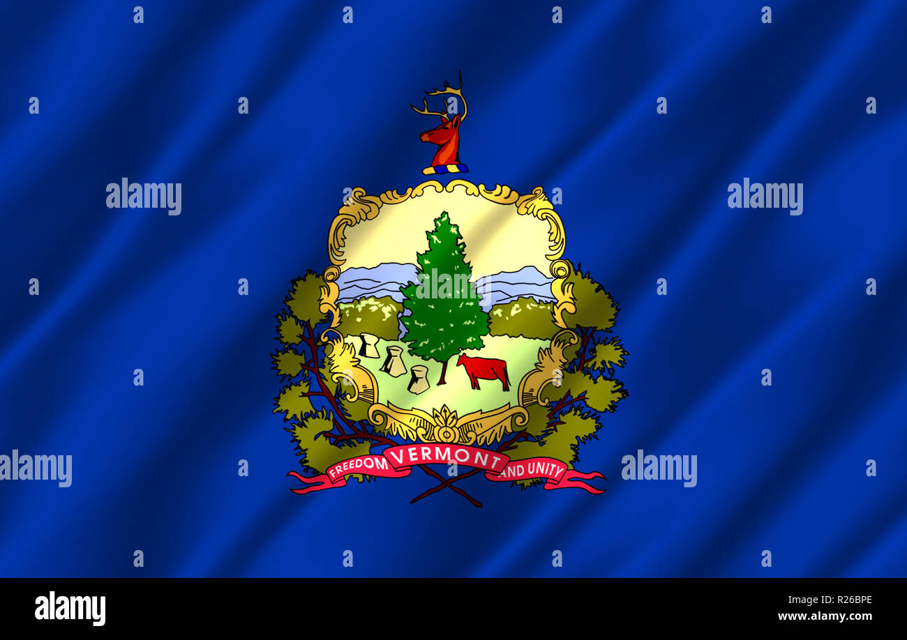 Vermont 3D waving flag illustration. Texture can be used as background ...