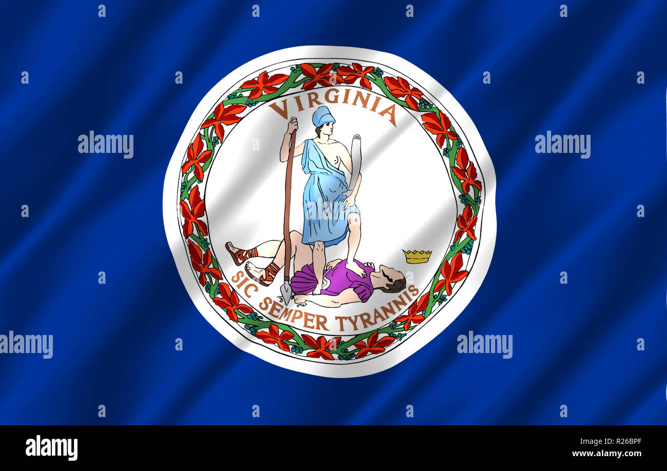 Virginia 3D waving flag illustration. Texture can be used as background ...